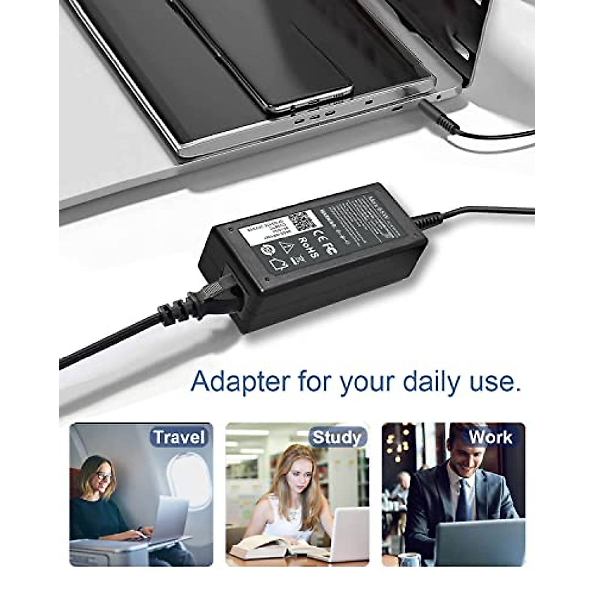 65W 45W AC Adapter for Dell Laptop Charger, Replacement for All Round Connector Dell inspiron 13 14 15 17 3000 5000 7000 Series 5100 5567 5559 Latitude 5400 5480 5490 5580 7480 3520 Laptop Power Cord