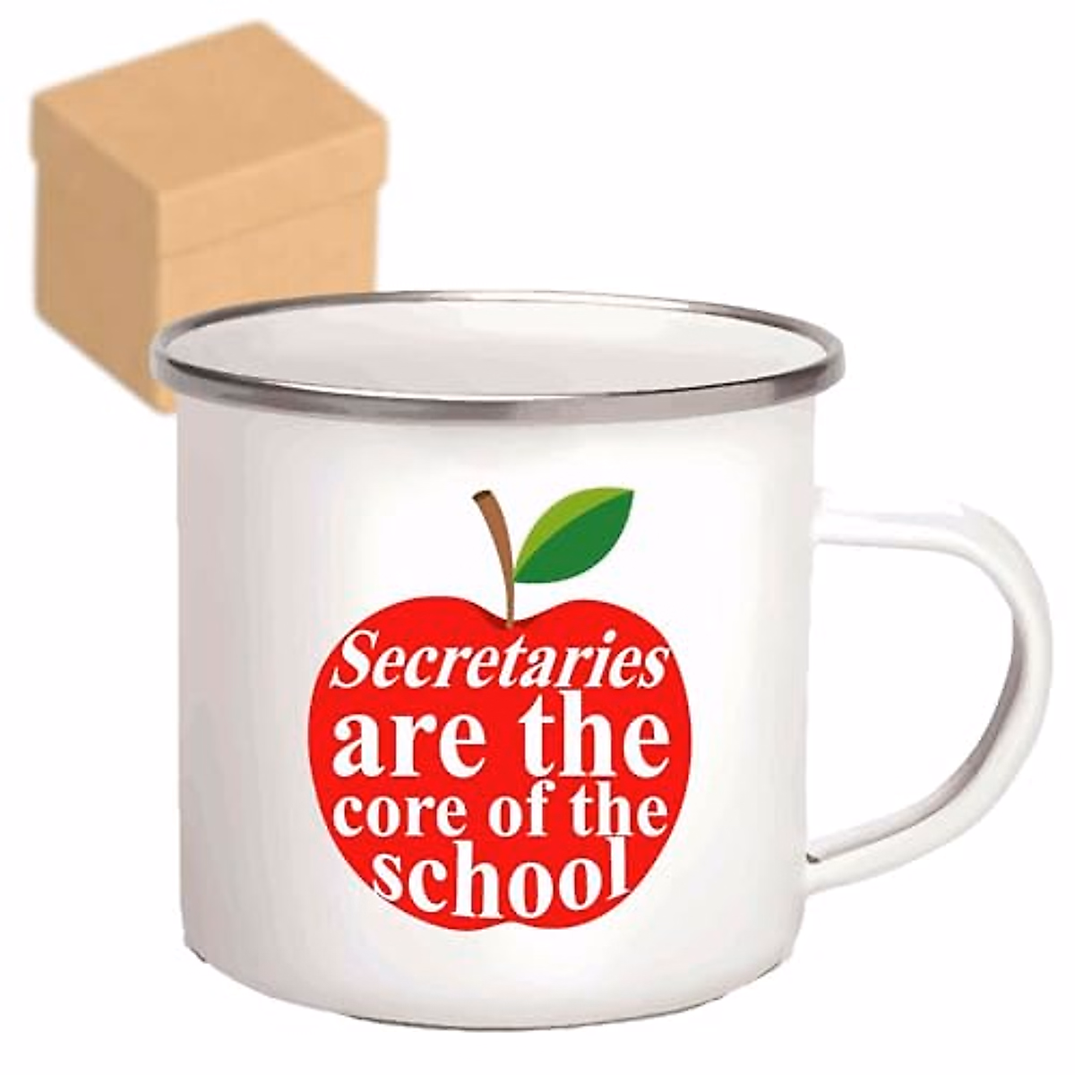 Funny Gift - Secretary Appreciation Gift, A Gift For Secretaries - Core Of The School, Quote On 12oz Enamel Silver Mug