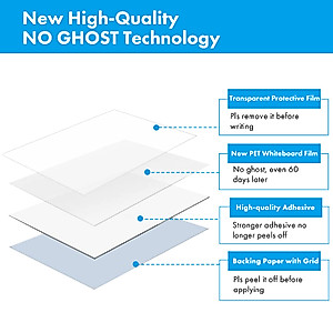 HAMIGAR White Board Dry Erase, White Board Stick on Wall, Dry Erase Board Sticker for Wall, White Board Paper, Sticky White Board for Wall, Peel and Stick Wallpaper Homeworking Office 17.5 x 78.7 Inch