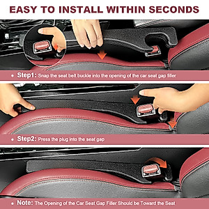 KAYZT Seat Gap Filler Universal Fit Car SUV to Fill The Gaps Between Seat and Console Blocker Stopper Pack of 2 Black
