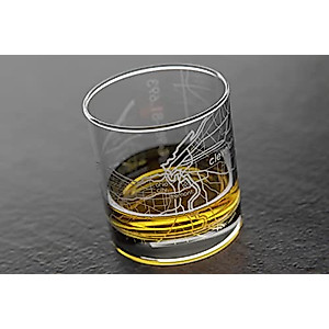 Well Told Engraved Cleveland Ohio Map Rocks Glass, Old Fashioned Whiskey Glass (11 oz, Clear) Etched Whiskey Glass, Gifts For Whiskey Lovers