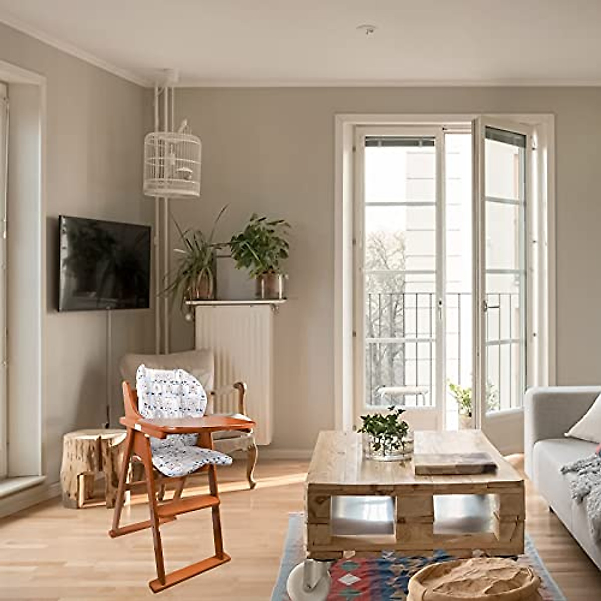 Baby Highchair Seat Cover, Bear Pattern Baby High Chair Liner, Breathable High Chair Pad, Comfortable Baby High Chair Seat Cushion Insert, Suitable for High Chairs and Strollers