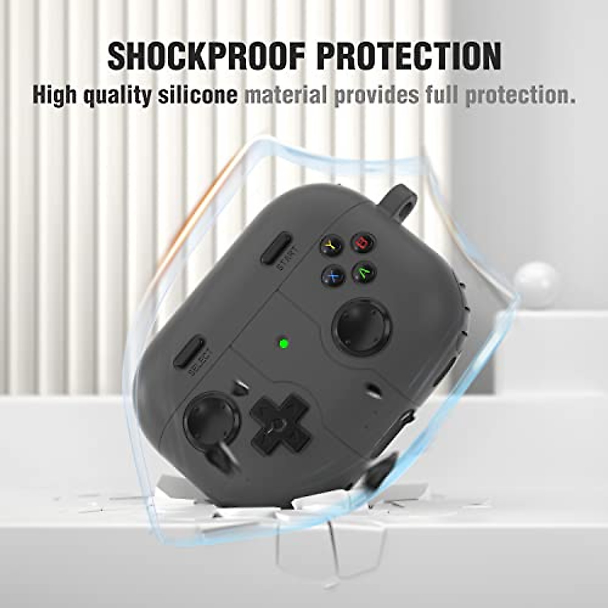 Valkit Compatible with Airpods Pro 2nd/1st Generation Case, Game Player Design Airpods Pro 2 Case 2022/2023 with Keychain for Men Women Soft Silicone Protective Cover Skin for Airpods Pro 2nd/1st Gen