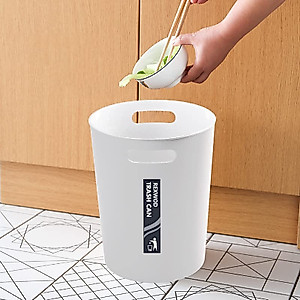 REXWOD Small Trash Can Wastebaske 1.5 Gallon Garbage Bin Round for Small Space Bathroom Office Bedroom,White 2 Pack