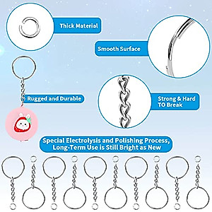 Keychain Making Supplies, Paxcoo 50Pcs Keychains with Chain and 50 Pcs Jump Rings, Keychain Rings Kit Keychain Findings Bulk for Keychain Making DIY Crafts