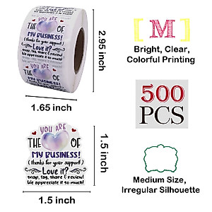 Xinezaa Small Business Stickers Labels, Happy Mail Stickers, Boutique Packaging Stickers, Mail Envelopes Shipping Supplies for Small Business, Handmade Thank You Stickers, Heart of Business- S015