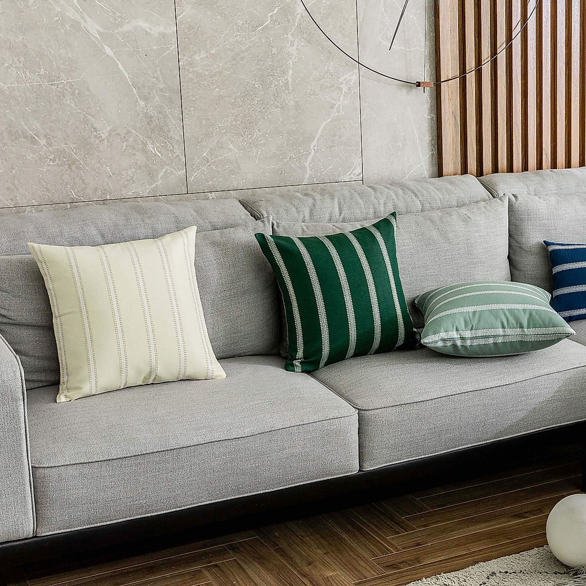 Home Brilliant Large Throw Pillow Covers, Lace Stripes Euro Sham for Outdoor Indoor Garden Patio, Set of 2, 24x24 inch(60cm), Brown