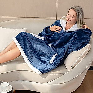 liquaurum Blanket Hoodie Oversized Wearable Blanket Sweatshirt with Giant Pockets for Men Women Soft Warm Cozy for Adults