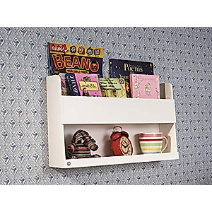 Tidy Books® Bunk Bed Accessories Shelf (Age 6-99) The Original Bunk Bed Buddy™, Bedside Shelf, White Shelves for Kids Room, Loft Bed Shelf, Wood, 13 x 20.9 x 4.7, Eco Friendly, Handmade