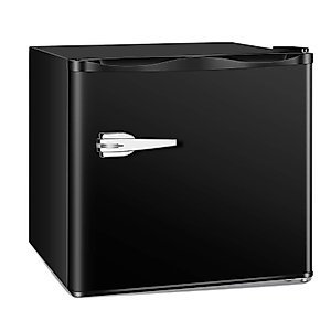 Kismile Small Freezer,Freestanding Mini Freezer with Reversible Door & Removable Shelf & Adjustable Temperature Control, Upright Compact Freezer for Apartment/Home/Office/Dormitory (Black, 1.2 Cu.ft)