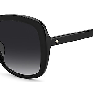 Kate Spade New York Women's Wenona/G/S Square Sunglasses, Black/Gray Shaded, 56mm, 22mm