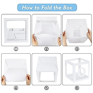 RUBFAC One Boxes for 1st Birthday, First Birthday Decoration for Boy, 3pcs Baby Shower Boxes with 24pcs Balloons ‘ONE’ ‘TWO’ Letters for Birthday Backdrop Photoshoot Props Anniversary