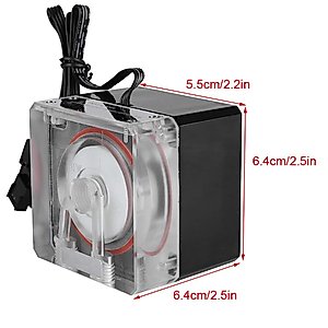 Mute Water Pump,PC Water Cooling Integrated Water Pump Support PWM Intelligent Control Speed,Universal G1/4 Threaded Pipe Connection,D Port + 4 Pin Interface