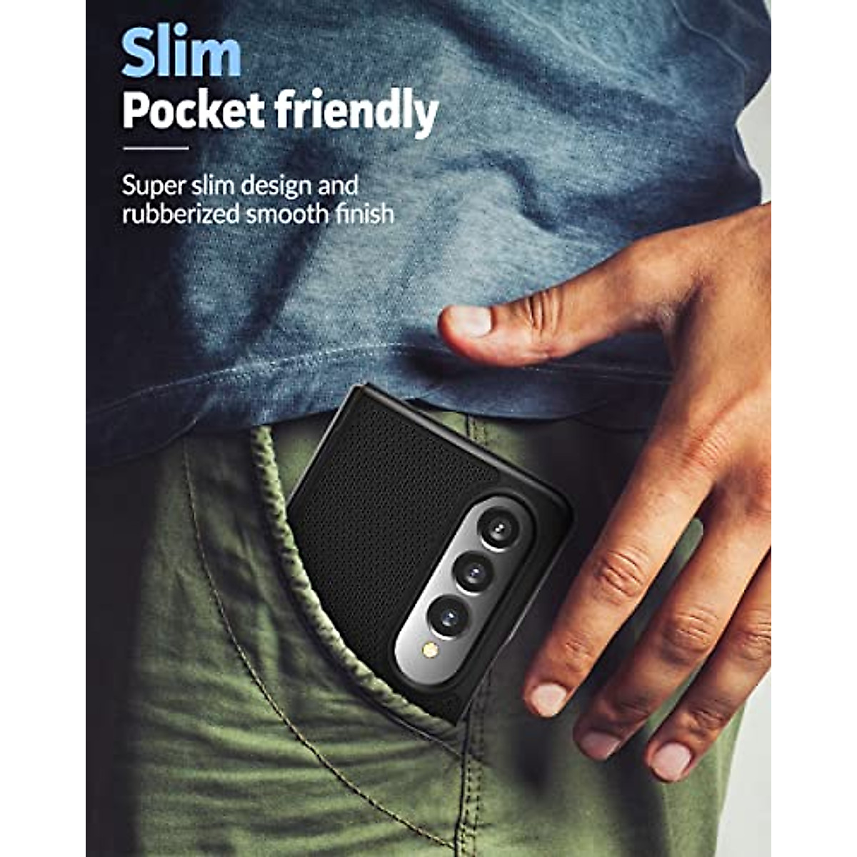 Encased DuraClip for Galaxy Z Fold 4 Belt Clip Case, Slim Front + Back Phone Case with Holster (2022 Samsung Z-Fold 4)