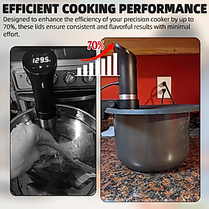 VIKOS Products Sous Vide Precision Cooker Silicone Lids Fits Up to 10.5" Stock Pots Compatible with Anova Culinary Sous Vide Precision Cookers Prevent Water Evaporation and Retain Flavor - Black