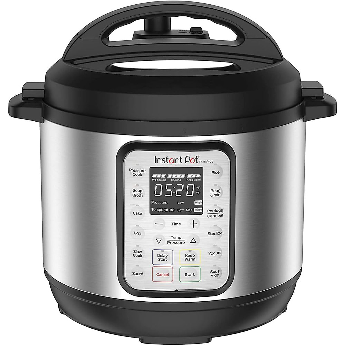 Instant Pot 072-10-4433 Duo Plus 9-in-1 Electric Pressure Cooker 6 Quart Stainless Steel (Renewed)F