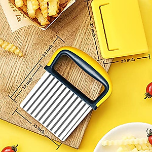YGDZ Wavy Crinkle Cutter, Stainless Steel Wavy Knife Crinkle Cutting Tool Chopper Cutter for Veggies, Two Pack