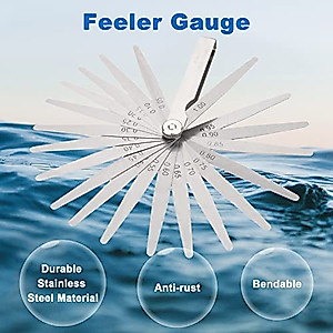20 Blades Feeler Gauge, Universal Stainless Steel Feeler Gauge, Gap Measuring Tool/Metric Imperial Measure Hand Tool for Repairing, Checking Valves,etc