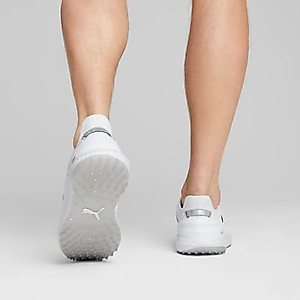 PUMA Golf Men's Ignite Elevate DISC Golf Shoe, Puma White-Puma Silver, 10