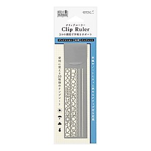 Midori 42229006 Ruler, Clip Ruler, Silver