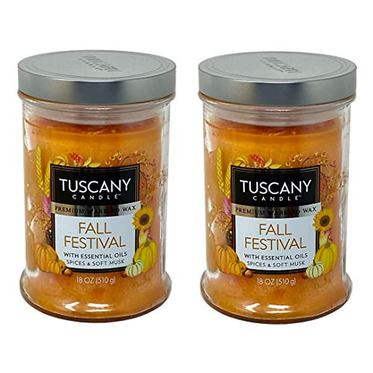 Tuscany Candle 18oz Scented Candle, Fall Festival 2-Pack