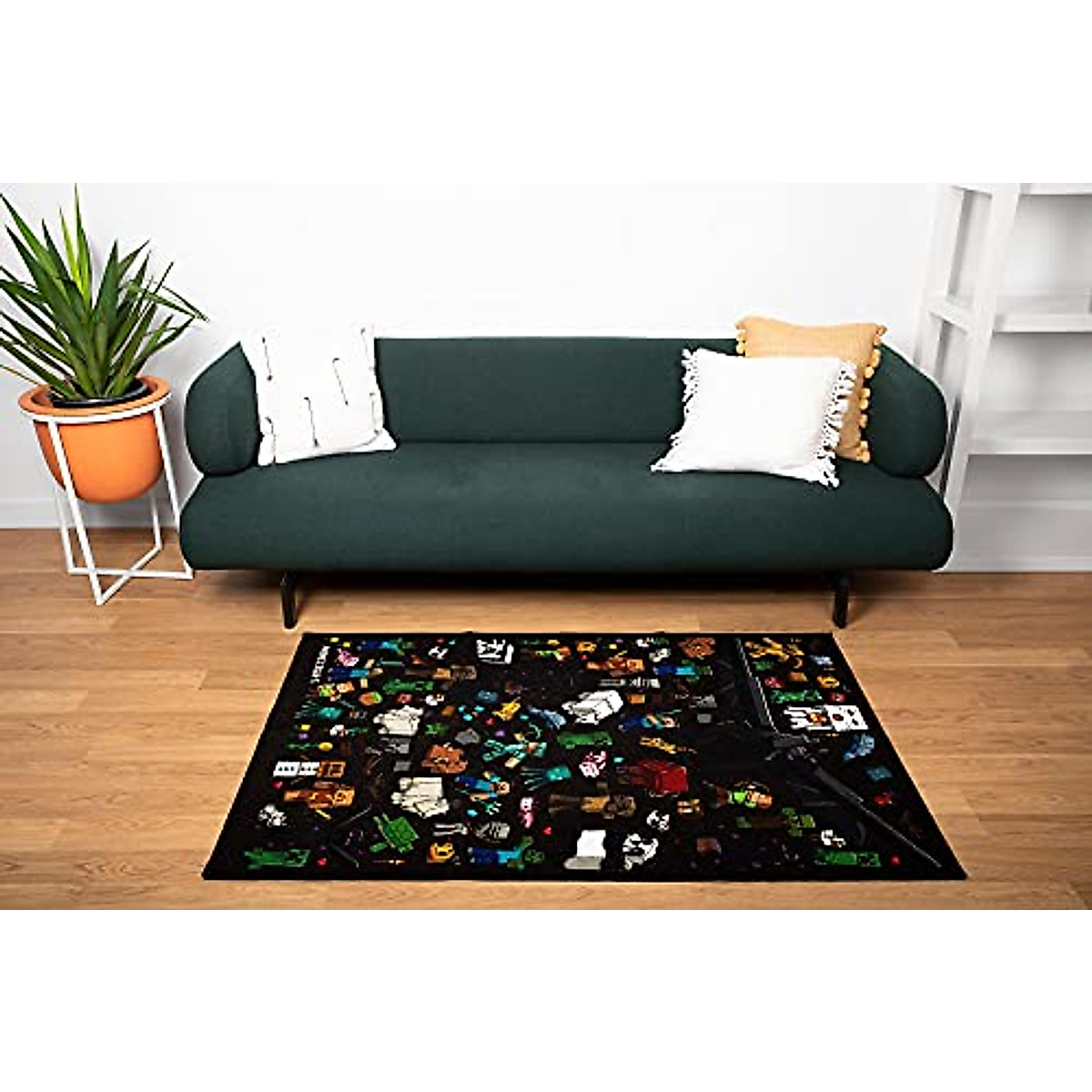 Minecraft Mob Printed Area Rug | Indoor Floor Mat, Accent Rugs For Living Room and Bedroom, Home Decor For Kids Playroom | Video Game Gifts And Collectibles | 60 x 39 Inches