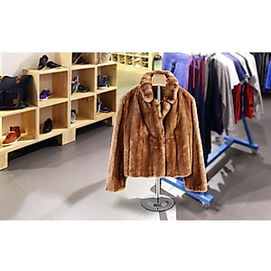 QWORK Adjustable Metal T-Shirt Display Stand, 2 Pack Foam & Wire Clothes Hanger Rack -16" to 28" for Coat Clothing Garment Retail, Craft Show