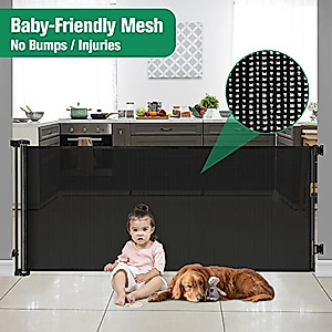 Mom's Choice Awards Winner - 122 Inch Extra Wide Baby Gate for Large Openings Retractable Baby Gates for Doorways Extra Long Baby Gate Pet Gates for Dogs Indoor Outdoor Retractable Dog Gate for Stairs