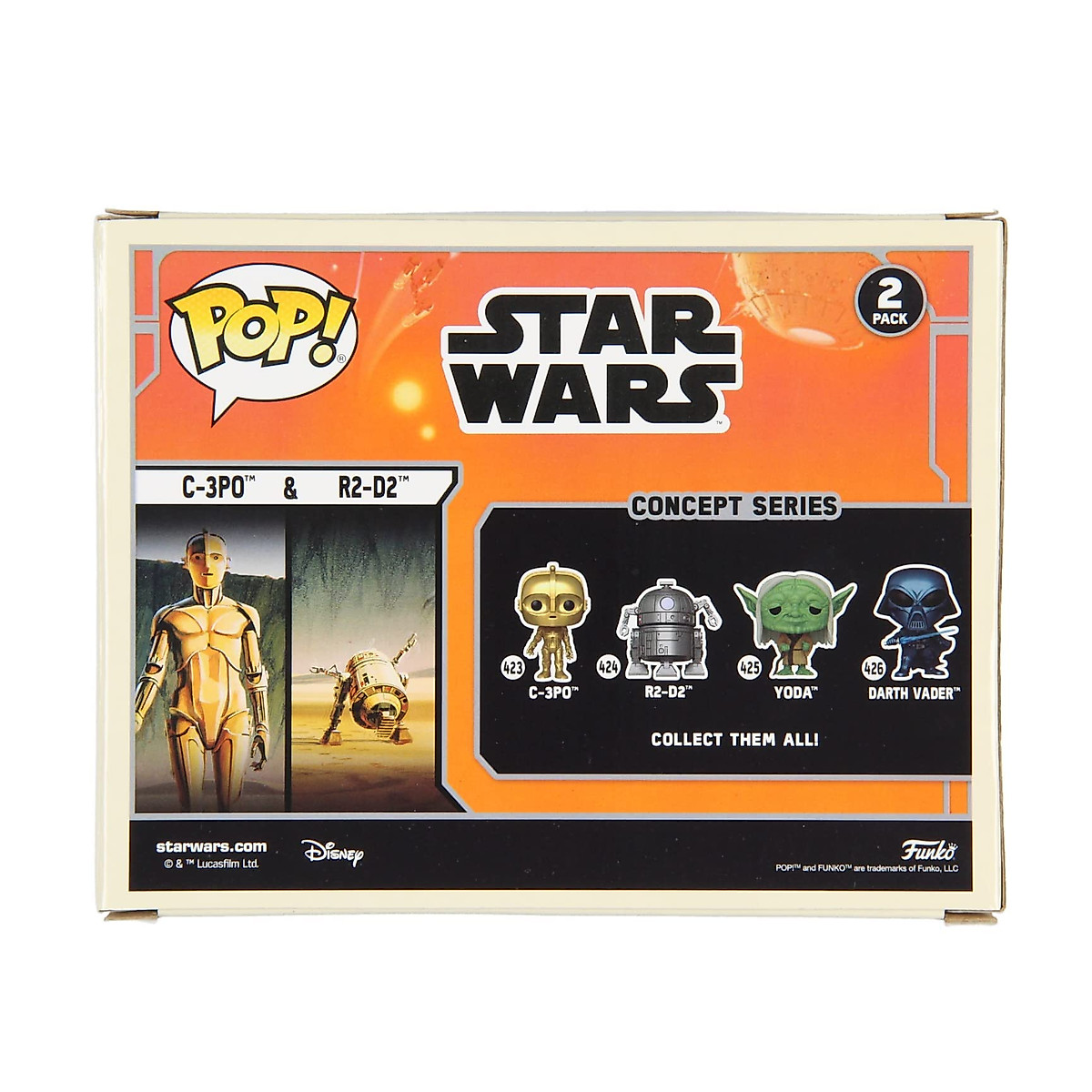Funko Pop! Disney: Star Wars Concept – C-3PO & R2-D2 (Exclusively at Disney) 2-Pack Bobble-Heads Vinyl Figures