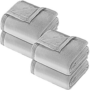 4 Pcs Daycare Cot Blanket Daycare Nap Blanket Cozy 28'' x 40'' Daycare Cot Rest Time Blankets for Kids, Toddler, Baby, Classroom, Preschool, Daycare or Nursery (Gray)