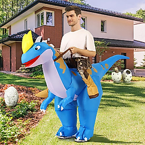 GOOSH Inflatable Dinosaur Costume for Adult Halloween Costume Women Man Riding Costume Funny Blow up Costume for Halloween Party Cosplay