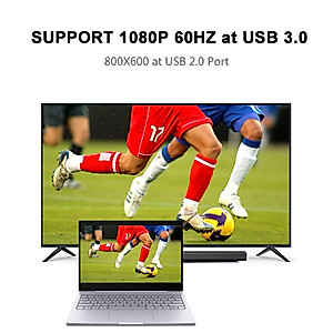 ELECABLE USB to VGA Adapter Cable 6.5FT Compatible with Mac OS Windows XP/Vista/10/8/7, USB 3.0 to VGA Male 1080P Monitor Display Video Adapter/Converter Cord. (6.5FT)