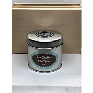 Root Beer 8 oz Tin Jar Pure Soy Wax Candle Hand Poured in the USA