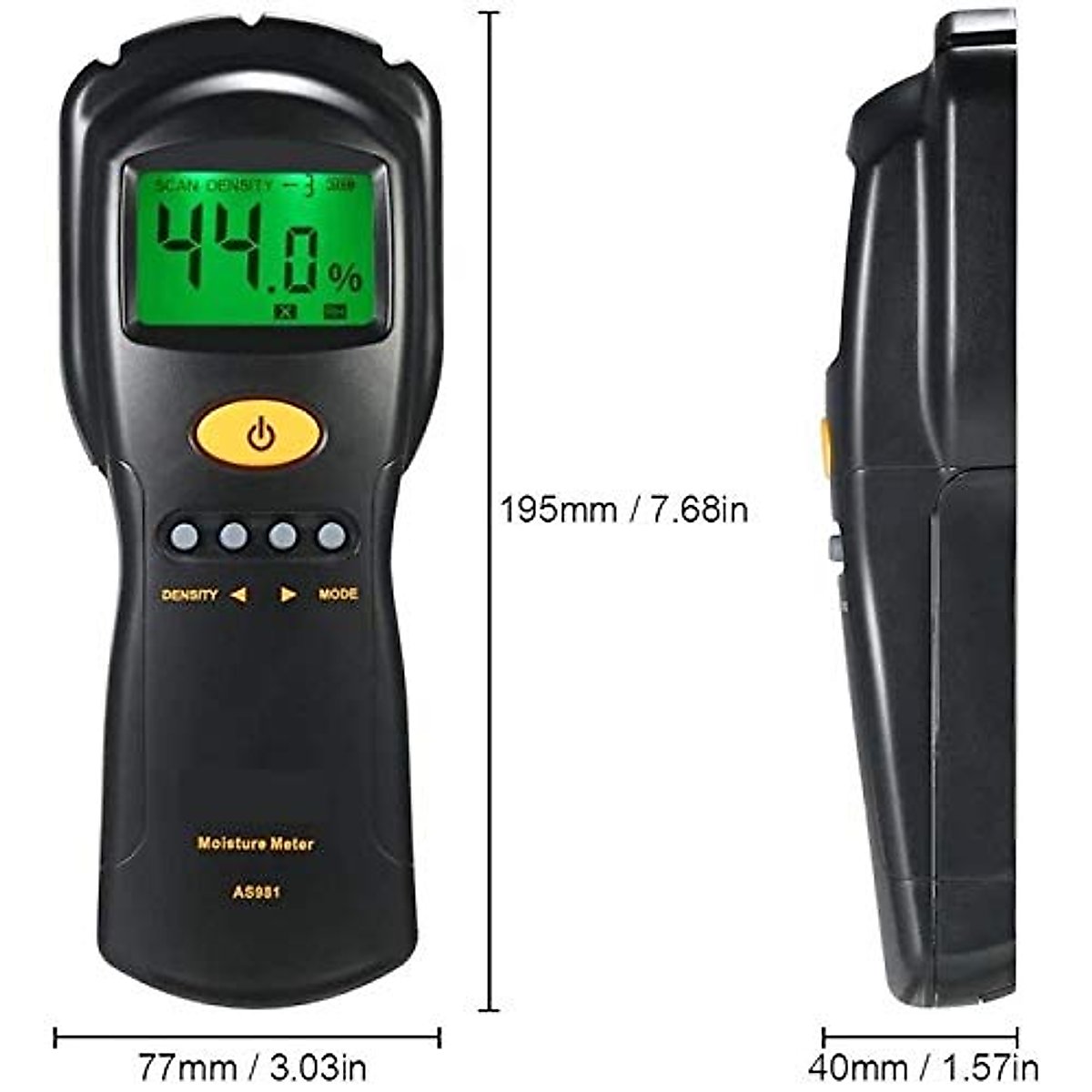 Wood Moisture Meter, Lumber Damp Detector, Moisture Content Tester with LCD Display, Range 2%～70%, Suitable for Measuring The Containing Water of Wood, Bamboo, Paper & Herbals