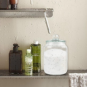 2 Sets 70 oz Bath Salts Glass Jar - Bath Salt Container with 2 Wooden Scoop and 2 Airtight Lid, Large Storage Canister Glass Bath Salt Jar for Bath Salt Flour Salt Candy Tea Bathroom Bath Decor