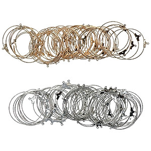 Uniquer 100Pcs Earring Hoops for Jewelry Making,2 Colors Round Beading Hoops,40mm Beading Hoop Earring Findings for Earrings DIY