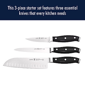 HENCKELS Forged Premio Starter Knife Set, 3 Piece, Black