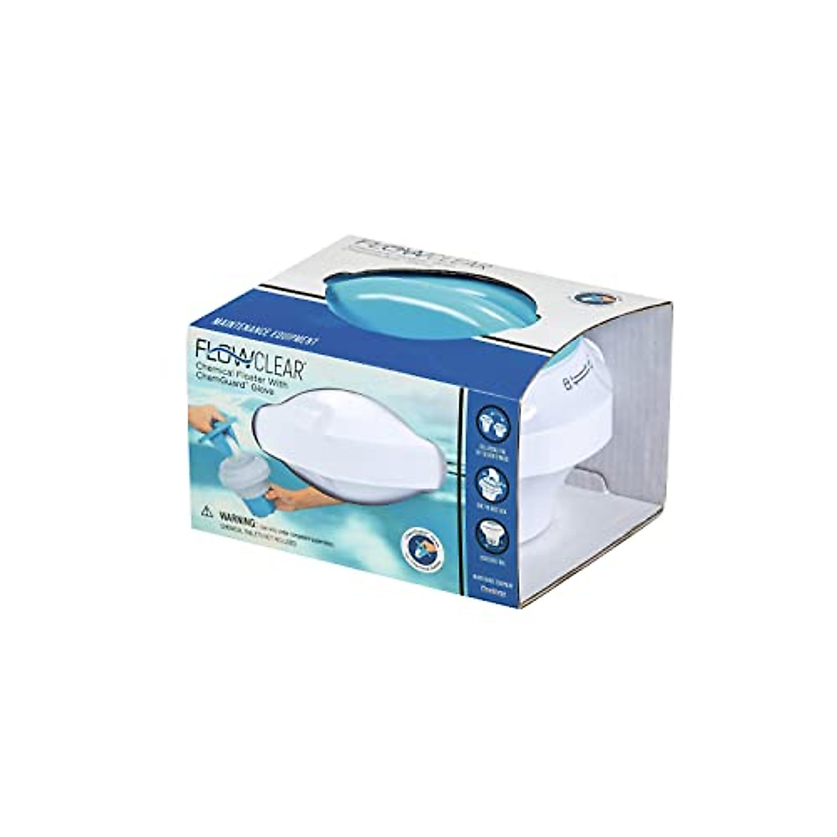 Bestway Pool Flowclear Chemical Floater with ChemGuard Protective Glove, Blue