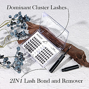 BEYELIAN Lash Clusters, 72 Pcs Individual Cluster Lashes, 10-16mm DIY Eyelash Extension Super Thin Band Resuable Soft Glue Bonded Lash Extensions (504 and 505 Mix Black Band)