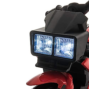 Aosom 6V Kids Motorcycle Ride-on Toy for Toddlers and Up to 8 Years Old, High-Traction Battery-Operated Ride-on Vehicle, Mini Motorbike for Kids, Red