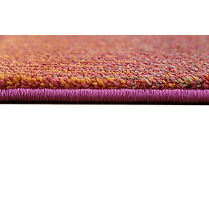 Unique Loom Estrella Collection, Gradient, Sunset, Abstract, Bright Colors Area Rug, 7 x 10 ft, Pink/Gold