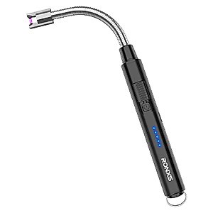 RONXS Lighter Electric Lighter, Candle Lighters USB Rechargeable Arc Lighter with Hanging Hook, LED Battery Display Long Lighters for Candle Grill BBQ Home Outdoor