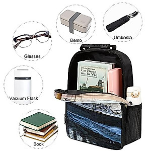 Retro Titanic Famous Old Historic Laptop Backpack Lightweight 16 Inch Travel Backpack Shoulder Bag Daypack for Men Women