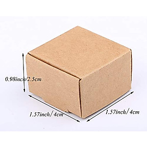 Sdootjewelry Small Gift Boxes 100 Pack, Kraft Gift Boxes Bulk 1.57’’ × 1.57’’ × 0.98’’, Ring Boxes Bulk, Small Cardboard Boxes for Jewelry Packaging, Brown