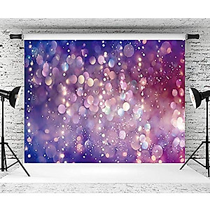 WR Purple Light Spots Backdrop Dreamy Glitter Dots Halos Photography Background Girl Birthday Party Baby Shower Decor Banner Video Photo Studio Props, 7x5FT(width 210cm x Height 150cm)