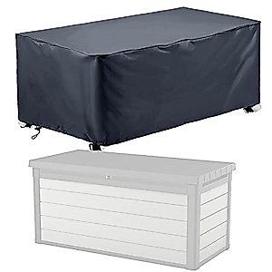 Patio Deck Box Cover to Protect Large Deck Boxes,Deck Storage Box Cover Protects from Outdoor Rain Wind and Snow(Gray, 52 in)