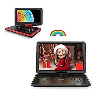 ieGeek 16.9'' Black Large Screen Portable DVD Player and 11.5'' Red Portable DVD Player