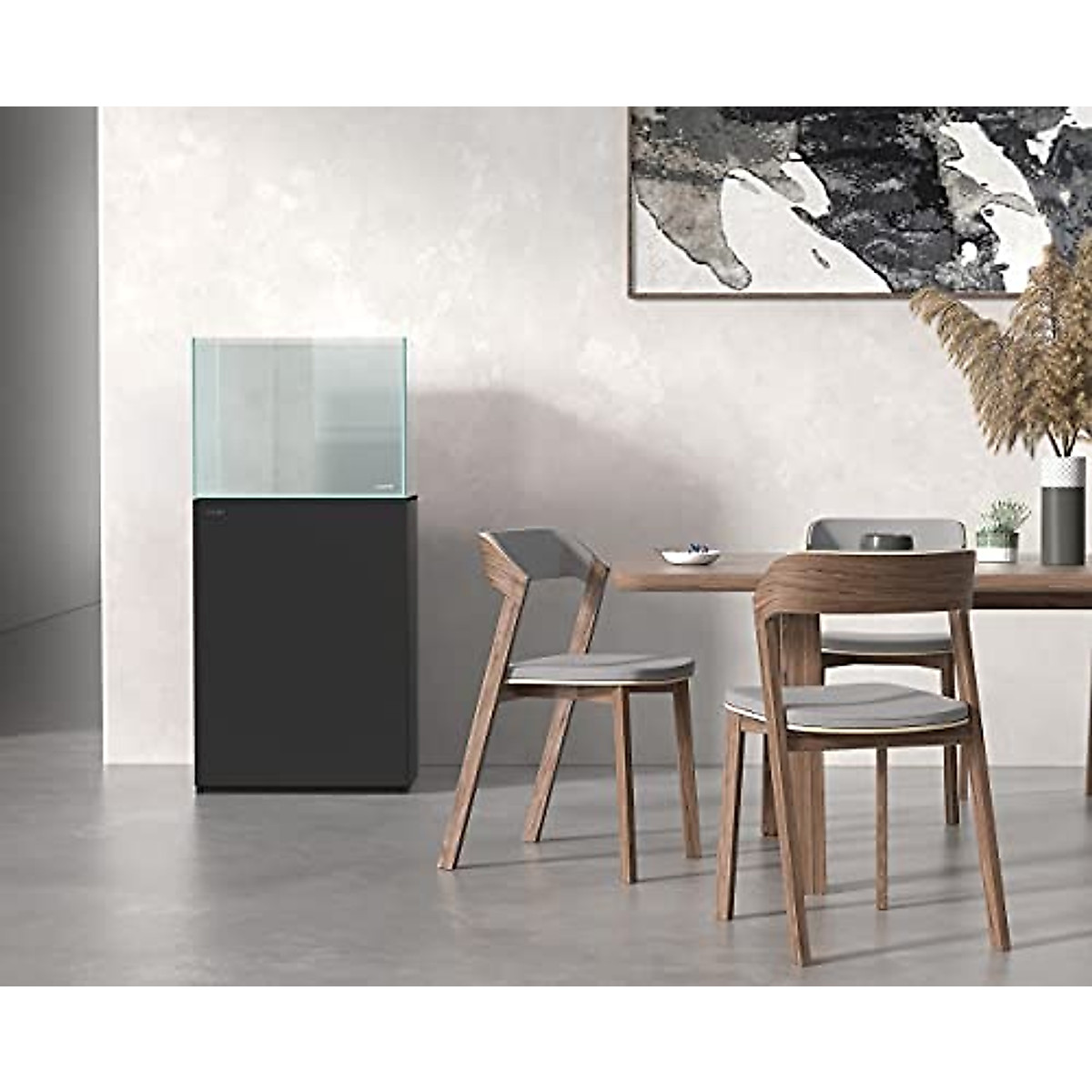 Landen Aquarium Wooden Stand and Cabinet for up to 30 Gal Tank, Fish Tank Stand, Nano Foam Leveling Mat Included, W23.6xD17.7xH33.9in,Wooden Matte Black Painted(Stand Only)