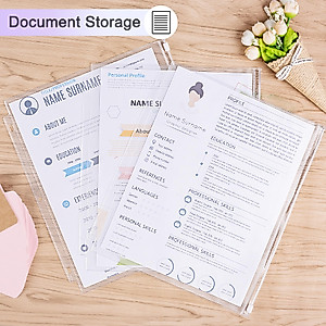 Antner 12 Pack Letter Size Binder Pockets 3 Holes Zipper Binder Folders for 3-Ring Binder, Clear PVC Loose Leaf Bag Binder Pouch Insert Pages Sheet Protectors Waterproof Document Filling Storage Bags