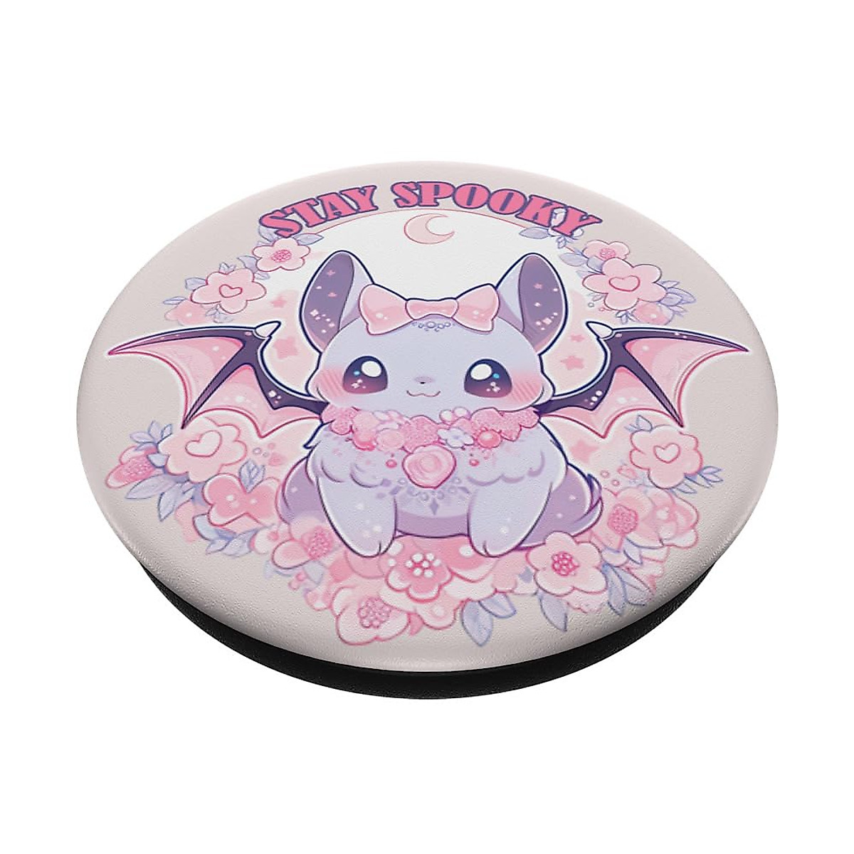 Stay Pooky Cute Kawaii Bat Halloween Vampire Bat Pastel Goth PopSockets Swappable PopGrip